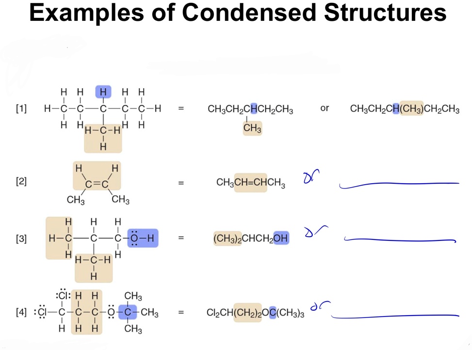[1] Examples of Condensed Structures HHHHH H-C-C-C-C-C-H ...