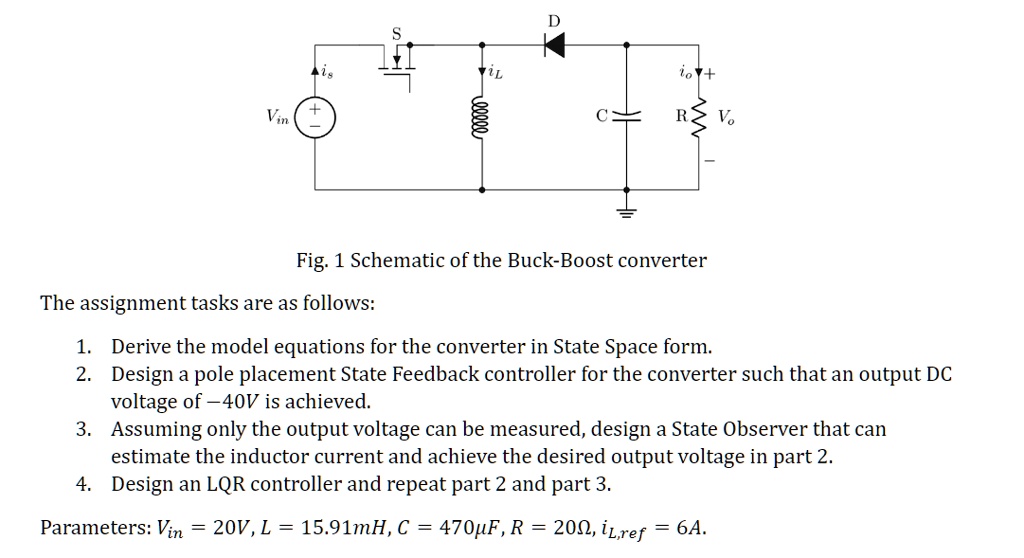 S is + Vin L D C io+ R V Fig. 1 Schematic of the Buck-Boost converter The assignment tasks are ...