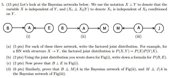SOLVED:(15 pts) Let's look at the Bayesian networks below . We use the ...