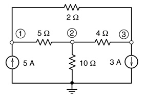 SOLVED: The encircled numbers in the circuit shown Figure are node numbers. Determine the values ...