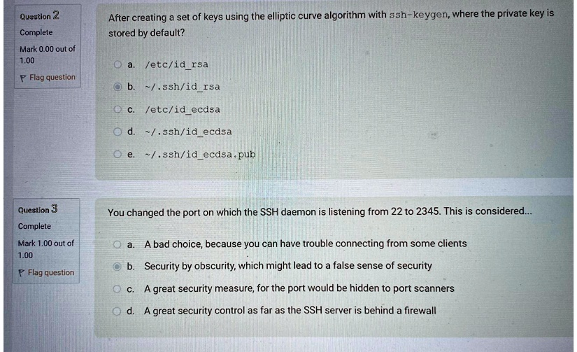 Solved After Creating A Set Of Keys Using The Elliptic Curve Algorithm With Ssh Keygen Where