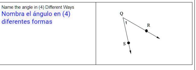 SOLVED: Name the angle in four different ways. Name the angle in four ...