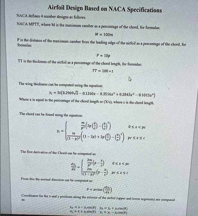 airfoil design based on naca specifications naca defines 4 number ...