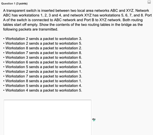 A transparent switch is inserted between two local area networks ABC ...