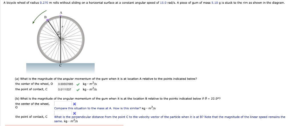 bicycle whccl of radius 0270 ralls wiliduc sliding on horizonia suracc ...
