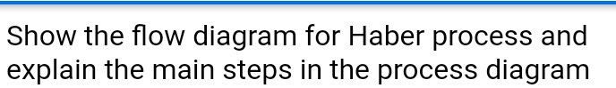 SOLVED: Show the flow diagram for Haber process and explain the main ...