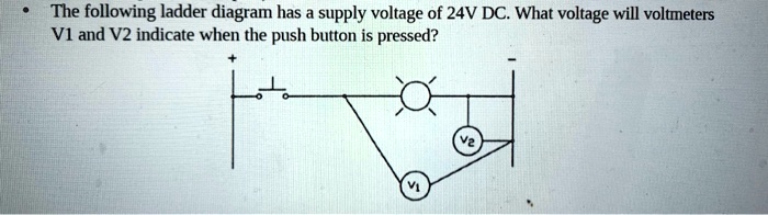SOLVED: The following ladder diagram has a supply voltage of 24V DC ...