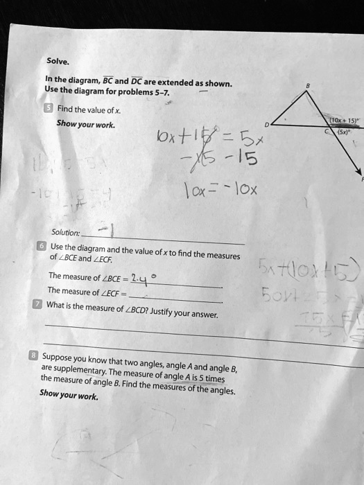 Solved Solve The Diagram Bc And Dc Are Extended As Shown Use The