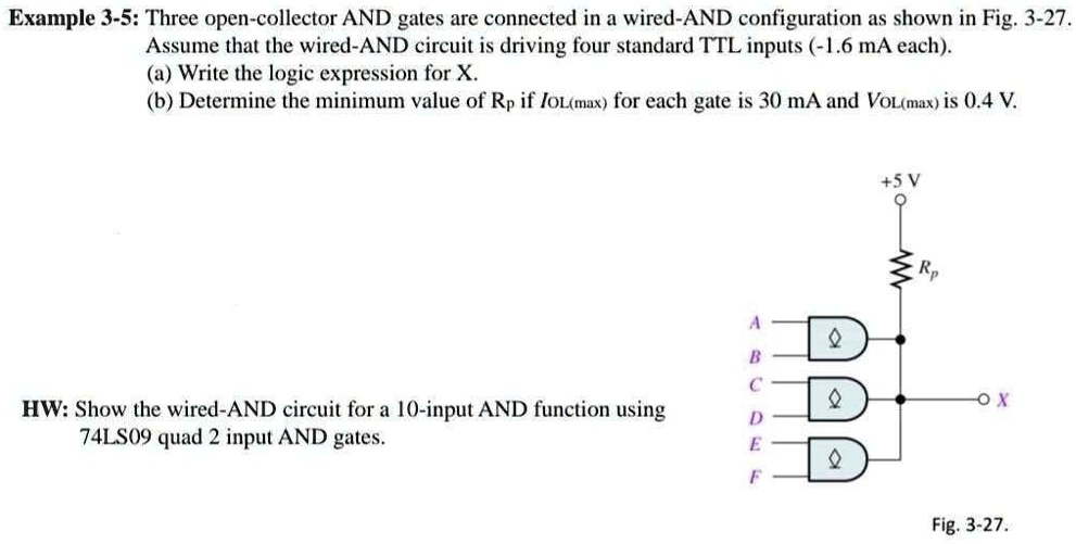 Example 3-5: Three open-collector AND gates are connected in a wired ...