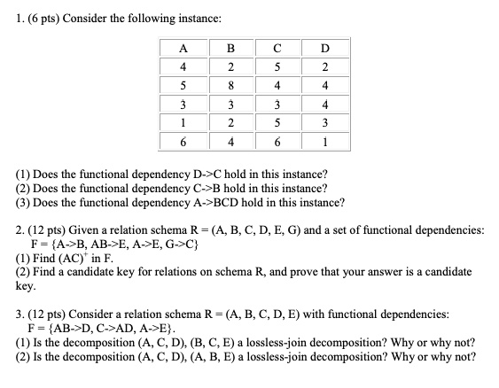 Consider the following instance: A 4 5 3 1 6 B 2 8 3 2 4 C 5 4 3 5 6 D 2 4 4 3 i (1) Does the ...