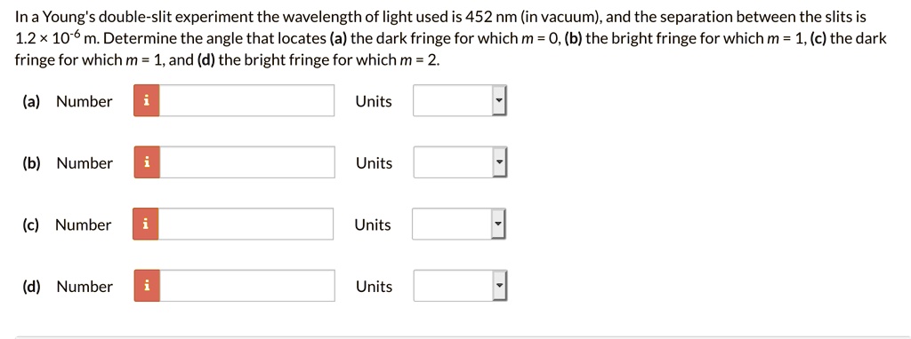 SOLVED: In a Young's double-slit experiment the wavelength of light ...