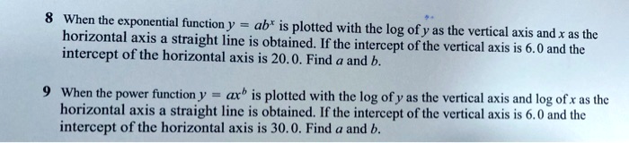 when the exponential function y abr is plotted with the log ofy as the ...