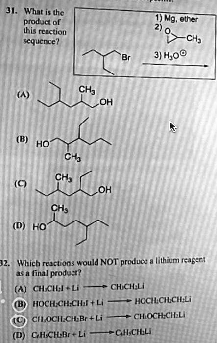 31. What is the product of this reaction sequence? (A) OH (B) HO CH3 ...