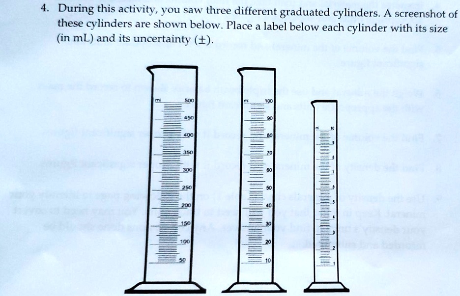 SOLVED: During this activity, you saw three different graduated ...