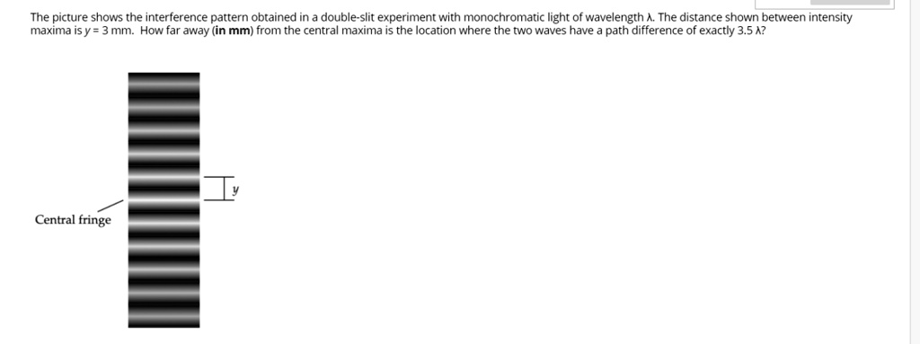 SOLVED:The picture shows the interference pattern obtained in a double ...