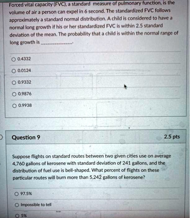 Forced vital capacity (FVC), a standard measure of pulmonary function ...