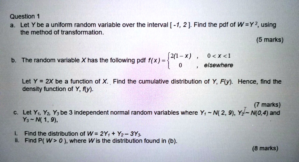 question let y be a uniform random variable over the interval 1 2 find ...