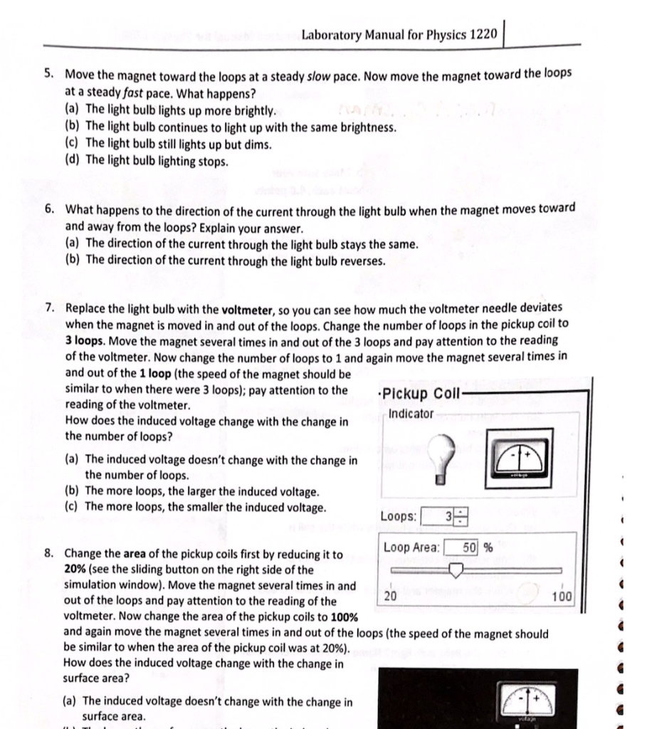 electromagnetic induction simulation lab data and analysis section ...