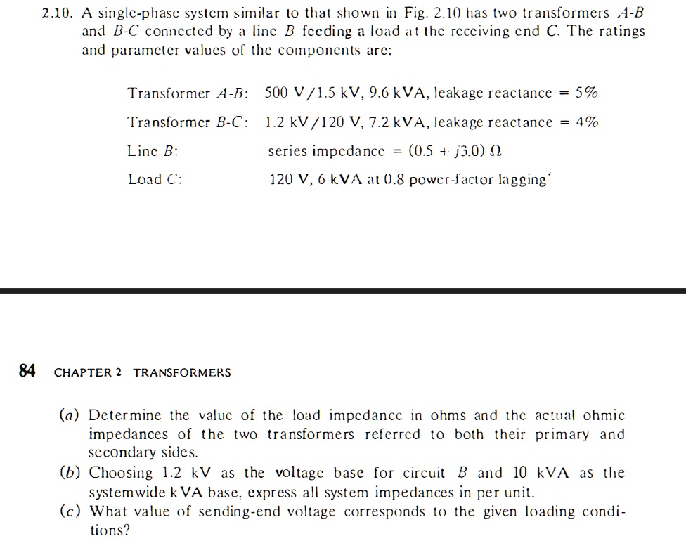 210 a single phase syslcm similar 0 thal shown in fig 210 has two ...