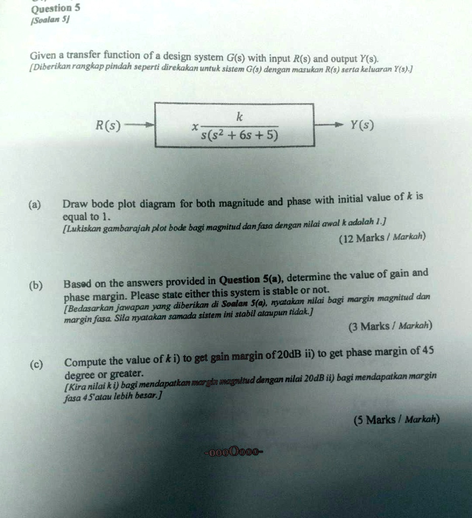 SOLVED: Texts: Control System. Please provide the complete steps. Thank ...