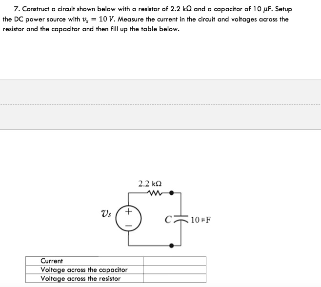 7 construct circuit shown below with resistor of 22 ko and capacitor of ...
