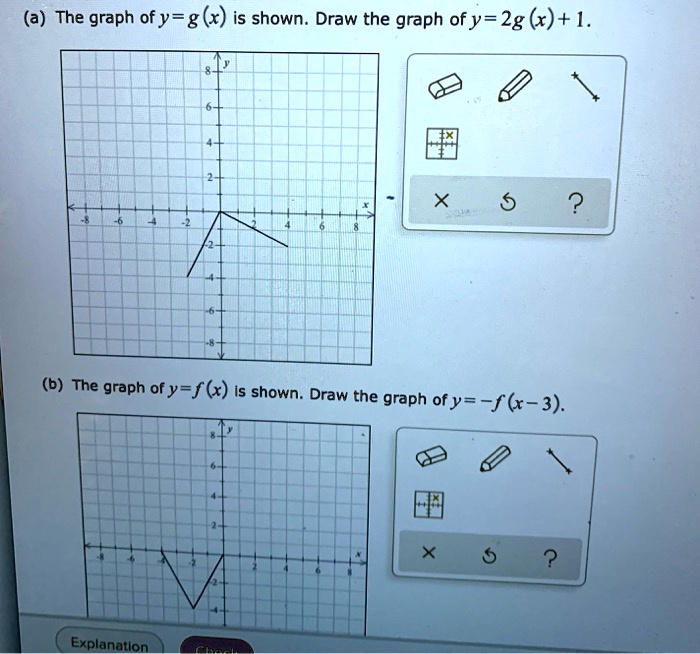 Solved A The Graph Ofy G X Is Shown Draw The Graph Ofy 2g X 1 X 5 B The Graph Ofy F