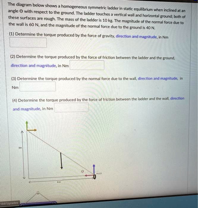The diagram below shows a homogeneous symmetric ladder in static ...