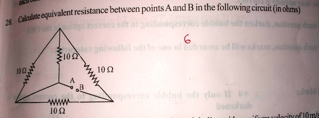 SOLVED: 'calculate equivalent resistance between points A and B in the following circuit'