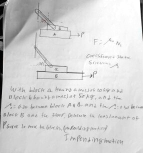 SOLVED: With block A having a mass of 20 kilograms and block B having a mass of 50 kilograms ...