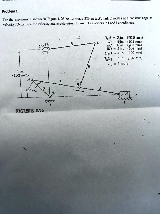SOLVED: Problem 1: For the mechanism shown in Figure 8.76 below (page ...