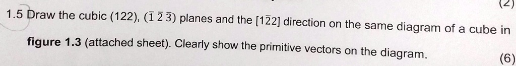 1.5 Draw the cubic (122), (1 2 3) planes and the [122] direction on the ...
