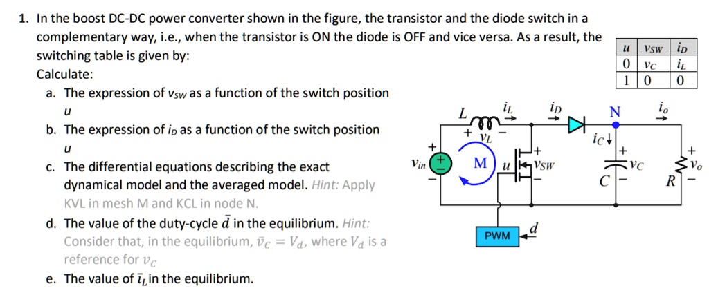 1. In the boost DC-DC power converter shown in the figure, the ...