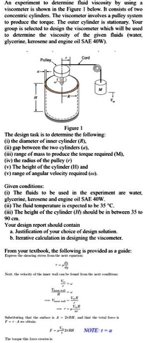 An experiment to determine fluid viscosity by using a viscometer is ...