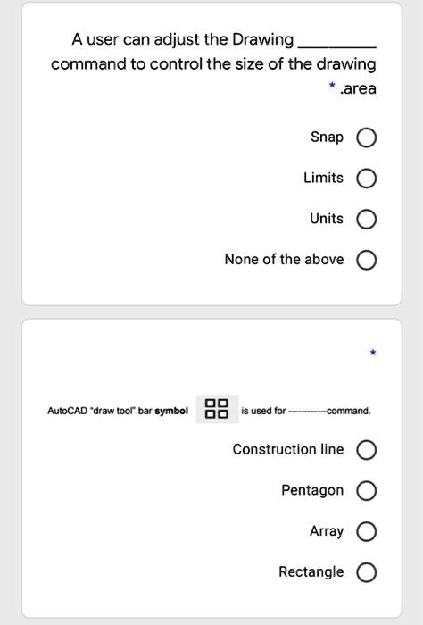 SOLVED: A user can adjust the Drawing command to control the size of the drawing area. Snap ...