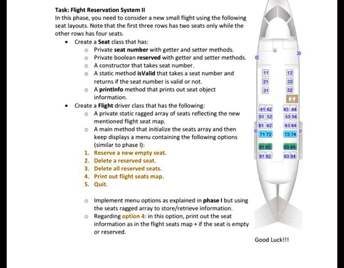 SOLVED: project java Task:Flight Reservation System II In this phase ...
