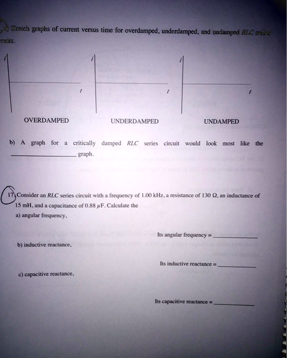 SOLVED: Schematic graphs of current versus time for overdamped ...