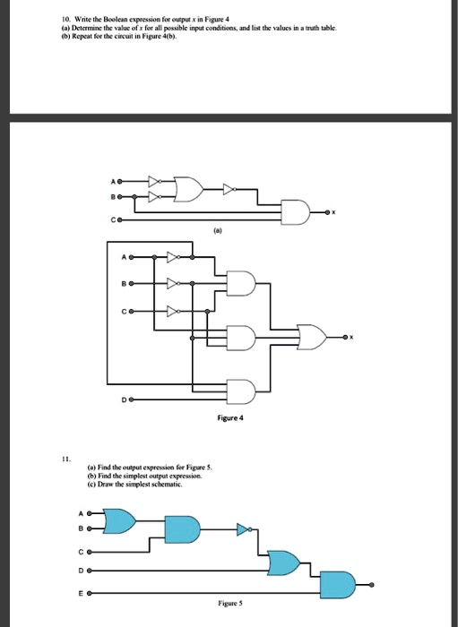 Solved Write The Boolean Expression For Output X In Figure 4 Determine The Value Of X For All