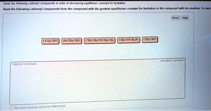 SOLVED: ' Rank the following carbonyl compounds in order of decreasing ...