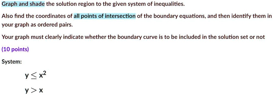 Graph and shade the solution region to the given system of inequalities ...