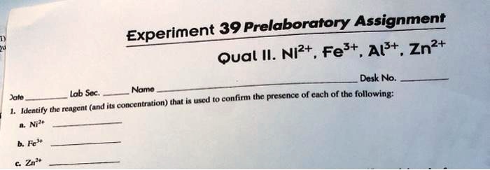 39 prelaboratory assignment experiment qual ii ni2 festalt zn dosk no lob scc nomo jato uscd ...