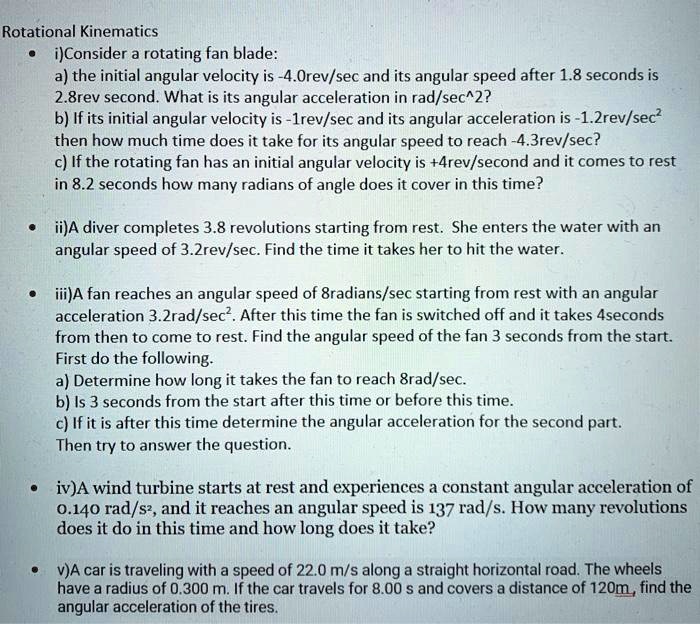 rotational kinematics ijconsider rotating fan blade a the initial ...