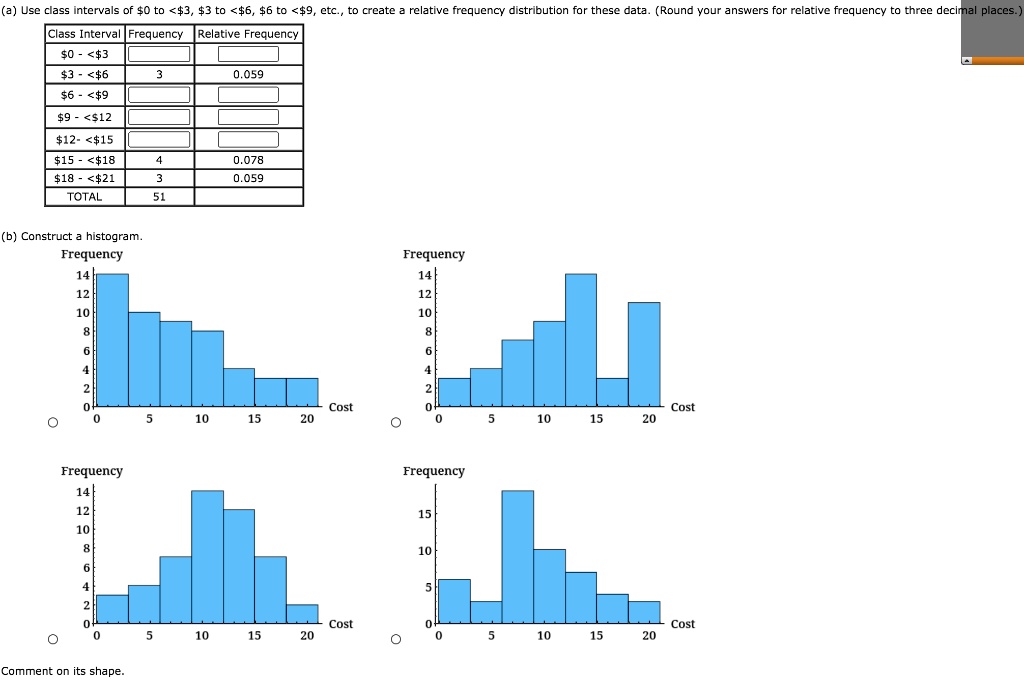 a usc class intervals of 0 to 3 53 to 6 s6 to 9 crcate relativc frequency distribution for these ...