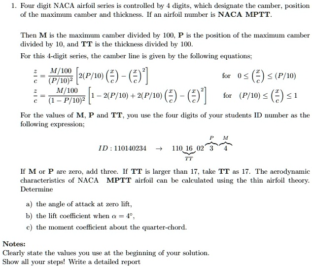 Four-digit NACA airfoil series is controlled by 4 digits, which ...