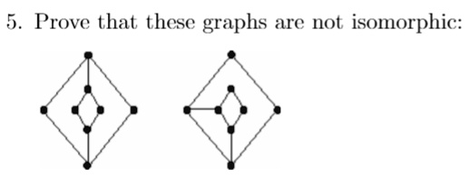 Prove that these graphs are not isomorphic: 5. Prove that these graphs ...