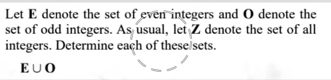 SOLVED: Let E denote the set of even integers and O denote the set of ...