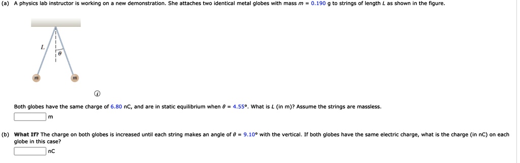 physics lab instructor working demonstration she attaches two identical metal globes with mass ...