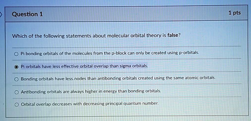 Solved Question 1 1 Pts Which Of The Following Statements About