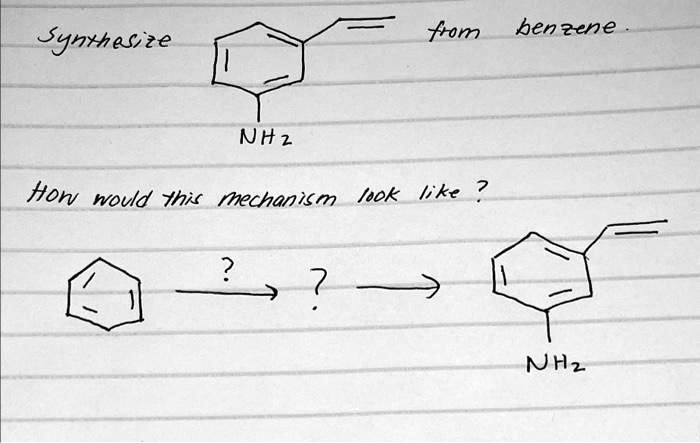 Synthesize NH2 from benzene How would this mechanism look like? ? ? ? ? NH2