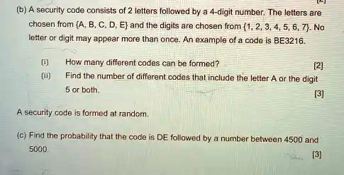 security code consists of 2 letters followed by a 4 digit number the ...
