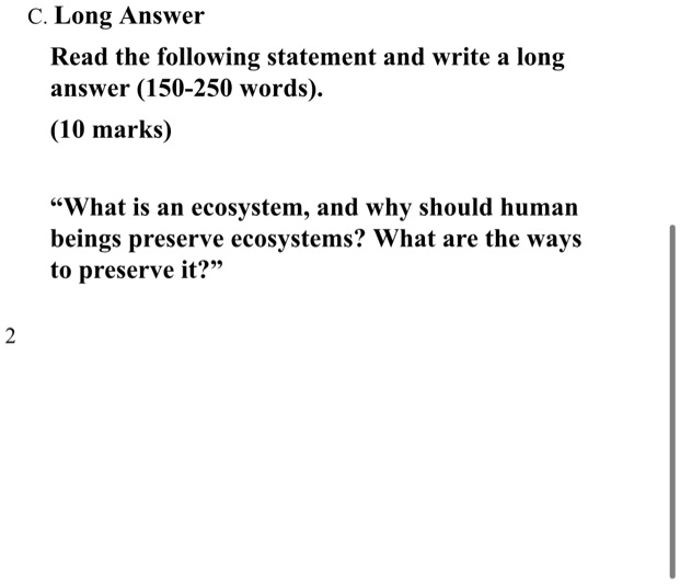 C. Long Answer Read the following statement and write a long answer ...